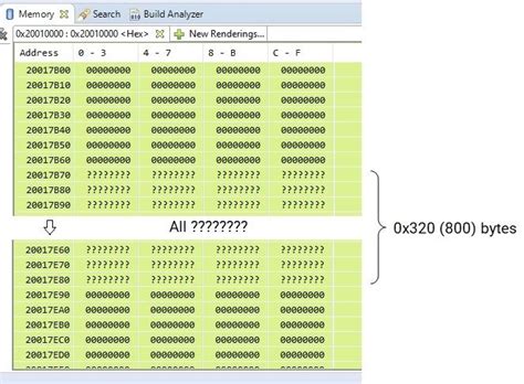 Valid Ram Area Shows As In Memory Windo Stmicroelectronics Community