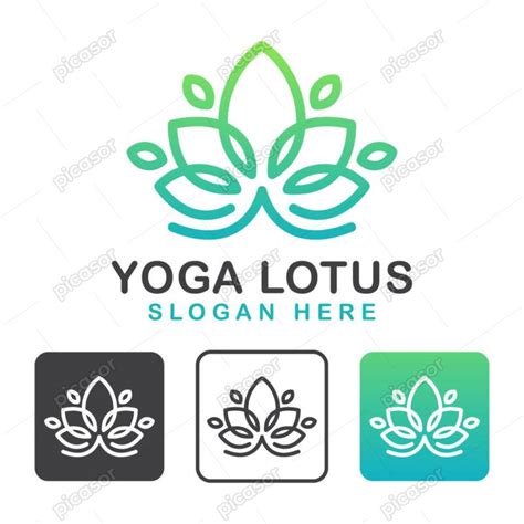 وکتور لوگو نیلوفر آبی لوگو یوگا پیکاسور