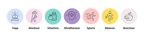 웰빙 및 마음 챙김 아이콘 개념 요가 운동 비타민 스포츠 균형 영양 0명에 대한 스톡 벡터 아트 및 기타 이미지 0명 건강한 생활방식 건강한 식생활 Istock