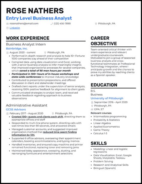 15 Real Entry Level Business Analyst Resume Examples That Worked In 2025