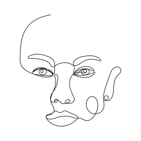 Continuous One Line Drawing Of Woman Face 21748138 Vector Art At Vecteezy