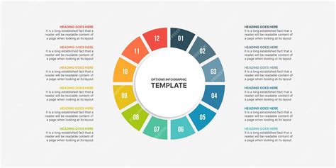 Premium Vector Circle Infographic Template Design With 12 Steps Or Options Workflow Or