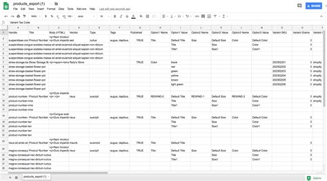 Shopify Inventory Csv Template