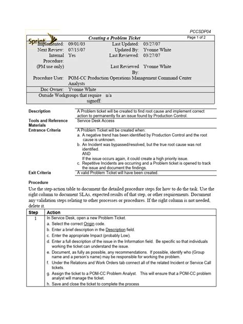 Creating A Problem Ticket Pdf Computing Information Technology