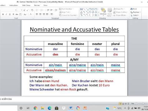 03 German Nominative And Accusative Cases Subj Obj Pronouns Teaching Resources