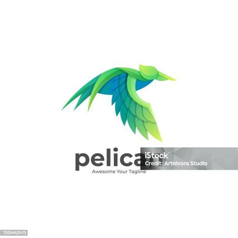 벡터 일러스트 펠리컨 비행 그라데이션 다채로운 새의 브이 형태로 날기에 대한 스톡 벡터 아트 및 기타 이미지 새의 브이