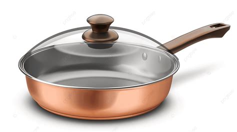 흰색 배경에 투명한 뚜껑이 있는 구리 깊은 프라이팬 팬 씌우다 주방 배경 일러스트 및 사진 무료 다운로드 Pngtree