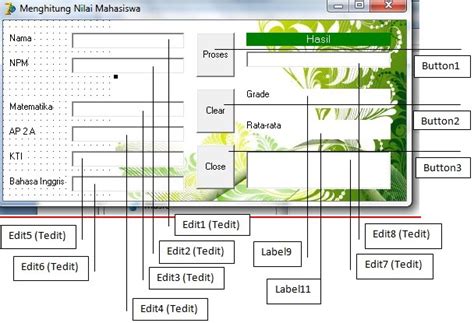 Program Menghitung Nilai Mahasiswa Delphi