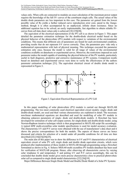 The Differences Between Single Diode Model And Double Diode Models Of A