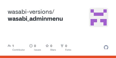 Github Wasabi Versions Wasabi Adminmenu