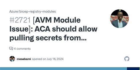 Avm Module Issue Aca Should Allow Pulling Secrets From Keyvault In
