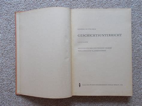 Lehrbuch Geschichtsunterricht 6 K Geschichte Schulbuch Ddr 1952 In Sachsen Zwickau Ebay