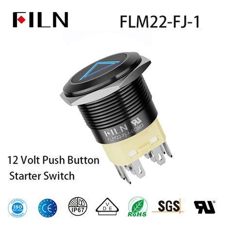 Filn 22mm 12 Volt Push Button Starter Switch Kit