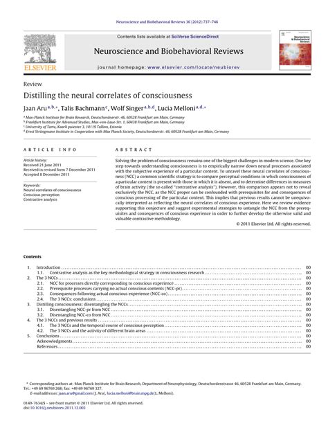Pdf Distilling The Neural Correlates Of Consciousness