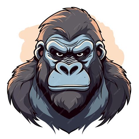 Premium Vector Cute Gorilla Vector Clipart Cartoon Style