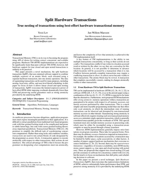 pdf split hardware transactions true nesting of transactions using