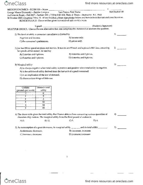 ECON Midterm ECON Term Test Fall Solutions OneClass