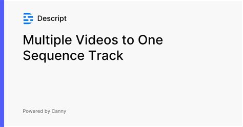 Multiple Videos To One Sequence Track Voters Descript