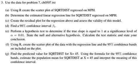 Solved Text Use The Data For Problem 7 Ch0507txt A Using R Create