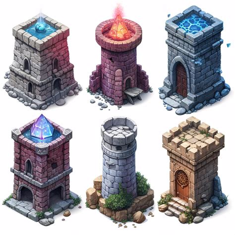 Mage Towers With Lightening Games Assets Building And Environment