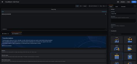 Add Field From Calculation Transformation Not Working On Cloudwatch Datasources Since 73