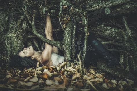 Woman As A Part Of Tree Stock Image Image Of Imagination