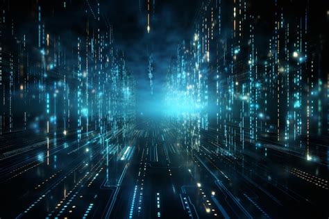 Premium Ai Image Binary Code Waves Depict Data Flow Digital Security