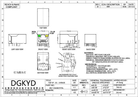 Rj45 Female Connector With Isolation Transformer 10 100base Tx For Wifi Router