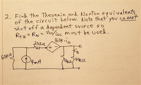 Norton Thevenin Equivalent Circuits With A Dependent Voltage Source