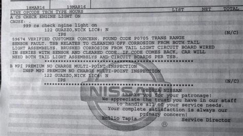 P0705 Code Transmission Range Sensor Circuit Malfunction 52 OFF
