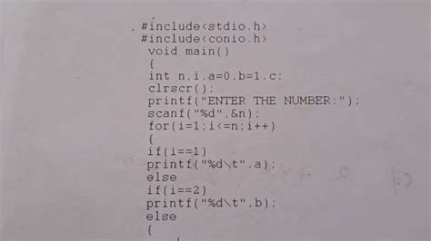 C Program To Generate Fibonacci Series Youtube