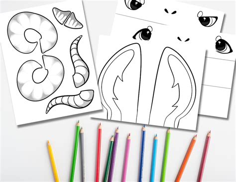 Dragon Puppet Patterns Design Your Own Color Your Own Dragon Hand Puppet Etsy