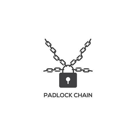 Premium Vector Padlock Chain Icon Modern Sign Linear Pictogram
