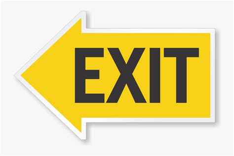 Exit Signs With Arrows Exit With Left Arrow Free Transparent Clipart ClipartKey