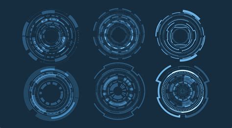 Circle Technology Elements Set 26609481 Vector Art At Vecteezy