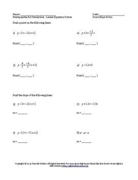 Prerequisites For Precalculus Linear Equations Part By Timothy Unkert