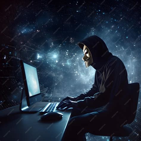 Premium Ai Image Modernized Hacker With Hoodie Concept Of Dark Web Cybercrime Cyberattack Ai