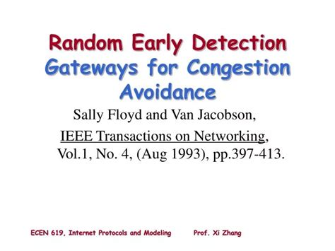 Ppt Random Early Detection Gateways For Congestion Avoidance