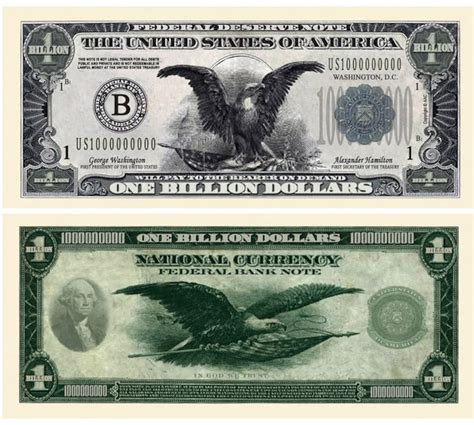 One Billion Dollar Bill Novelty Note Fantasy Currency Not Real For