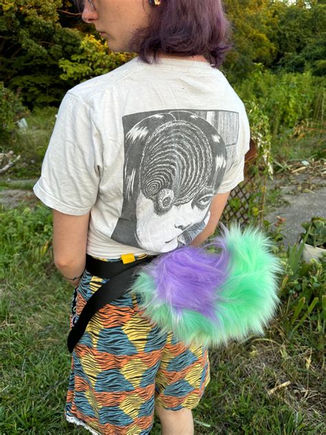 Small Minty Nub Tail Purple And Green Variant Etsy
