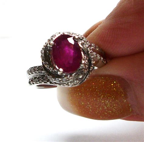 Ruby Ring Genuine Ruby Ruby Accent Ring Engagement Ring Etsy