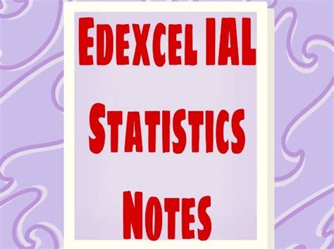 Edexcel Ial Statistics S1 Teaching Resources