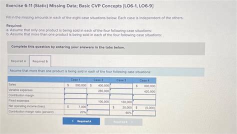 Solved Exercise 6 11 Static Missing Data Basic Cvp