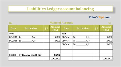 Liabilities Ledger Account Balancing Ledger Tutors Tips