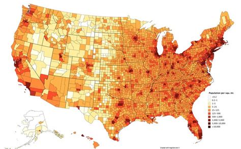 population density of the us by county map first year teaching