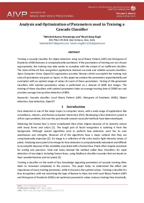 Pdf Analysis And Optimization Of Parameters Used In Training A