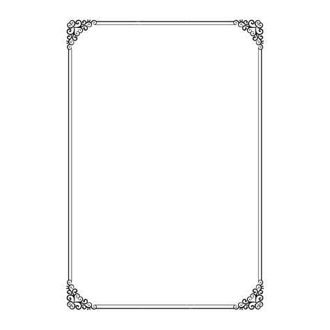 Rectangle Border Ornate Corner Line Black Rectangle Border Borders Rectangle Frame Png