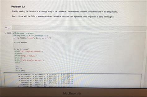 Solved Problem 71 Start By Loading The Data Into A An