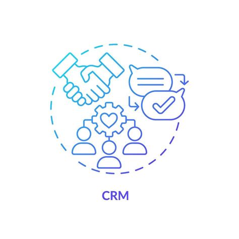 Gradient Crm Icon Concept Isolated Vector Enterprise Resource Planning Thin Line Illustration