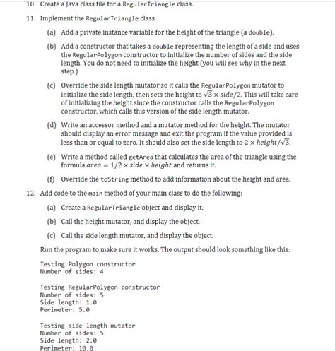 solved 4 create a java class file for a polygon class 5